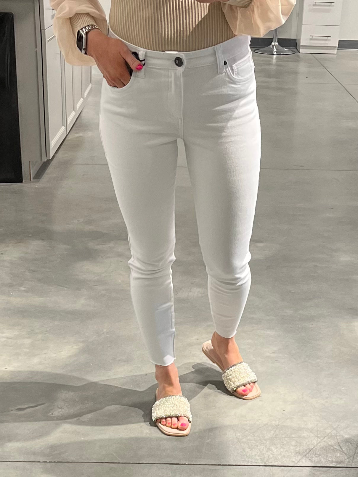 Kut High Rise Skinny White Denim – Joseph Lane